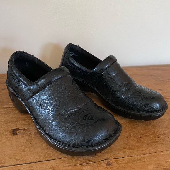 boc | Shoes | Boc Black Peggy Floral Embossed Clogs | Poshmark